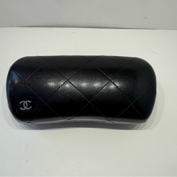 CHANEL | Accessories | Chanel Black Quilted Leather Eyewear Hard Case ...